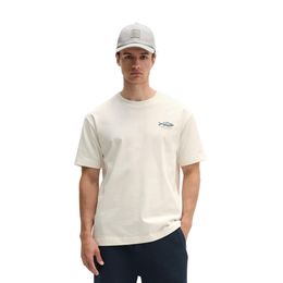 Marc O'Polo MARC O'POLO Herren T-Shirt, beige, Gr. M, Jersey, Obermaterial: 100% Baumwolle, Shirts, loose mit Fisch-R&uuml;ckenprint