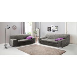 DOMO collection Polstergarnitur &raquo;Amando zeitlos und modern, komfortabel&laquo; Spar-Set, bestehend aus 2er- und 3er-Sofa grau PRIMABELLE -Microfaser aus 100