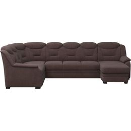 COTTA Wohnlandschaft &raquo;Marcus U-Form&laquo; wahlweise mit Schlaffunktion & Stauraum grau 100% Polyester B/H/T: 330cm x 99cm x 211cm, Struktur soft, 