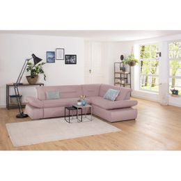 Home Affaire Ecksofa &raquo;Avesa L-Form&laquo; Wahlweise mit Arm- und Bettfunktion, B/T/H: 275/211/80 cm rosa 100% Polyester B/H/T: 275cm x 80cm x 211cm, 