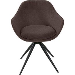K+w Komfort & Wohnen K+W Komfort & Wohnen Drehstuhl &raquo;ZOOM&laquo; () 4-Fu&szlig; Drehstuhl mit Gestell aus Metall schwarz Struktur braun B/H/T: 60cm x 83cm x 57cm, Flachgewebe Q2 2250