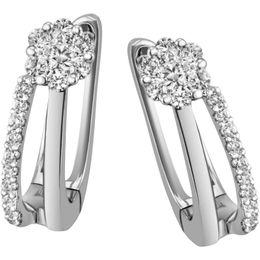 Firetti Damen Paar Creolen &raquo;Schmuck Geschenk Silber 925 Ohrschmuck Ohrringe&laquo; mit Zirkonia (synth.) silber 14mm, Silber 925 (Sterlingsilber)