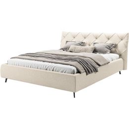 Home Affaire Polsterbett &raquo;Elloree, in 4 Breiten bis 200cm, auch in Leder&laquo; Kopfteilh&ouml;he 105 cm, belastbar bis 280 kg, auch in &Uuml;berl&auml;nge 220cm beige 96%