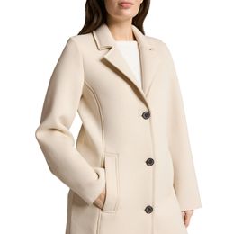 Tom Tailor Damen Kurzmantel, beige, Gr. S, unifarben, Web, Obermaterial: 67% Polyester, 25% Viskose, 8% Elasthan, M&auml;ntel, mit Taschen