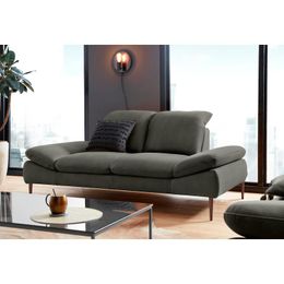 W.Schillig 2,5-Sitzer &raquo;enjoy&MORE&laquo; Sitztiefenverstellung, F&uuml;&szlig;e bronze pulverbeschichtet, Breite 232 cm gr&uuml;n Chenille-Flachgewebe R66 (85% Polyester, 