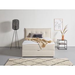 Home Affaire Boxbett &raquo;Kederleicht&laquo; inklusive Bettkasten & Topper, in 4 Breiten und 2 H&auml;rtegraden beige Struktur, Liegefl&auml;che B/L: 140cm x 200cm, 