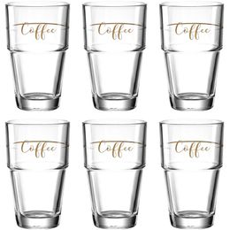 Leonardo Latte-Macchiato-Glas &raquo;Gl&auml;ser-Set SOLO "Coffee"&laquo; 410 ml, 6-teilig bunt Glas &Oslash; 8,6cm x 14cm, 410ml, 6 Stk.