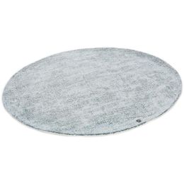 Tom Tailor HOME Teppich &raquo;Groove&laquo; rund 15 mm H&ouml;he modernes Design, edles Farbspiel, ideal im Wohnzimmer & Schlafzimmer blau Viskose, Wolle &Oslash; 140cm 1 