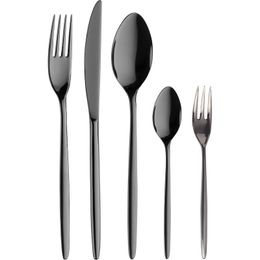 Pinti Inox PINTINOX Besteck-Set &raquo;Olivia Treasure&laquo; Optik Gl&auml;nzend PVD Beschichtung grau Edelstahl 18/10 30 tlg.
