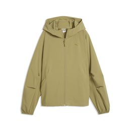 Puma Damen Trainingsjacke "PumaTECH SENSE 4-Way Stretch Oversized Jacke Damen", beige, Gr. L, Obermaterial: 86% Polyester, 14% Elasthan.
