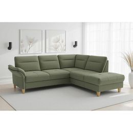 Sit & More sit&more Ecksofa &raquo;Pamela, B: 218 cm, L-Form, wahlweise mit Schlaffunktion und Bettkasten&laquo; mit Federkern beige 95% Polyester 5% Polyamid B/H/T: 218cm x