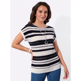 Casual Looks Damen Pullunder "Pullunder", schwarz-wei&szlig;, Gr. 36, gemustert, gestreift, mehrfarbig, meliert, 50% Baumwolle, 50% Polyacryl, Pullover