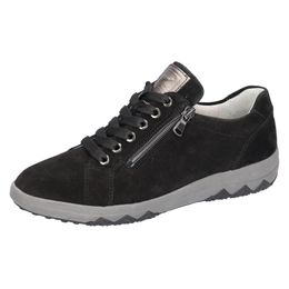 Waldl&auml;ufer WALDL&Auml;UFER Damen Schn&uuml;rschuh "H-Teresa", Gr. 4, schwarz, Nappaleder, Veloursleder, Schuhe, Sneaker, Halbschuh, Bequemschuh in Komfortweite H