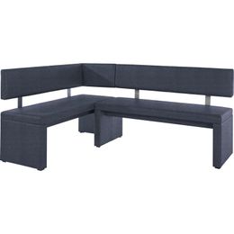 OTTO home Eckbank &raquo;Charissa&laquo; in 3 Gr&ouml;&szlig;en, verschiedene Qualit&auml;ten blau Holzwerkstoff, Massivholz B/H/T: 210cm x 90cm x 140cm, Strukturstoff, langer 