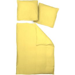 Adam Bettw&auml;sche &raquo;Uni Collection light&laquo; 2 Stk. aus 100 % Bio-Baumwolle, 2 teilig - Bettw&auml;sche Set gelb Renforc&eacute;, Obermaterial: 100% Baumwolle B/L: 135cm x 