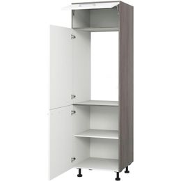 KOCHSTATION K&uuml;hlumbauschrank &raquo;KS-Trea SK-195-88&laquo; Stauraum ober- und unterhalb vom K&uuml;chenschrank, Breite 60cm H&ouml;he 195cm wei&szlig; eichefarben grau, B/H/T: 