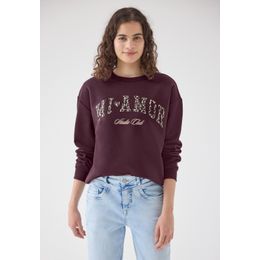 Damen Sweatshirt, braun, Gr. 34, STREET ONE STUDIO, Sweatware, 60% Baumwolle, 40% Polyester, Sweatshirts, mit Wording