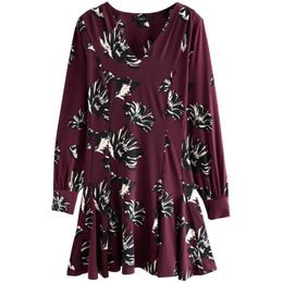 Next Kleid Damen Gr&ouml;&szlig;e 36 burgunder / schwarz / wollwei&szlig; Sommerkleid