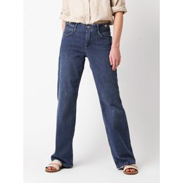 Toni Damen 5-Pocket-Jeans "Liv New Wide", blau, Gr. 46, Denim/Jeans, Obermaterial: 88% Baumwolle, 10% Polyester, 2% Elasthan, Jeans, mit weitem Bein,
