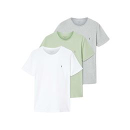 Allsaints T-Shirt 'TONIC' Herren Gr&ouml;&szlig;e XL hellgrau / pastellgr&uuml;n / wei&szlig;