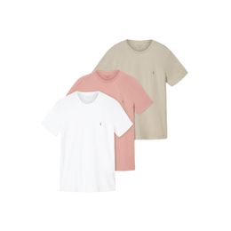 AllSaints T-Shirt 'TONIC' Herren Gr&ouml;&szlig;e L greige / koralle / wei&szlig;