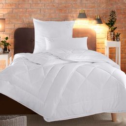 OTTO home Microfaserbettdecke + Kopfkissen &raquo;Baca, 2-tlg. Bettdecke 135x200 oder155x220 cm mit Kissen 80x80 cm&laquo; Set Bettdecke & Kissen Made in Germany,