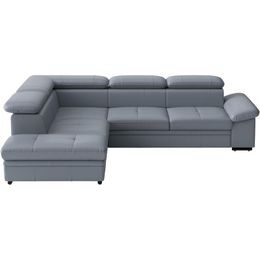 Sit & More sit&more Ecksofa &raquo;Viola, L-Form, Leder, B: 249 cm&laquo; optional mit Schlaffunktion grau B/H/T: 249cm x 73cm x 226cm, NaturLEDER , Ottomane links,mit 