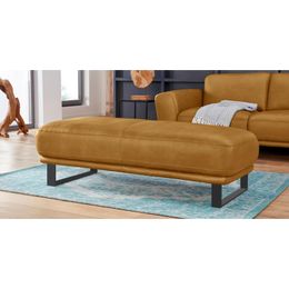 W.Schillig Hocker &raquo;montanaa&laquo; mit Metallkufen in Schwarz pulverbeschichtet, Breite 141 cm gelb B/H/T: 141cm x 42cm x 61cm, Longlife Xtra-Leder Z69