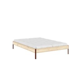 Karup Design Bettgestell &raquo;CORE BED Bodenbett, Holzrahmen, Futonbett, Jugendbett, Holzbett&laquo; Massivholzbett mit Lattenrost, Kiefer massiv, Doppelbett ohne Kopfteil 