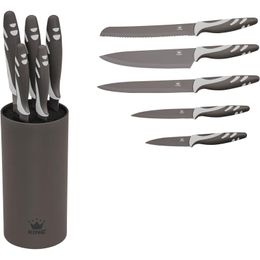 King Messerblock &raquo;Soft Touch&laquo; 6 Stk. mit King protect Beschichtung grau Einheitsgr&ouml;&szlig;e
