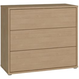 FORTE Kommode &raquo;Alice Springs, Kommode, 3 Schubk&auml;sten B/H/T 94,8/83,1/41,5&laquo; Schubk&auml;sten mit Vollauszug, grifflos,Push to open beige Holzwerkstoff B/H/T