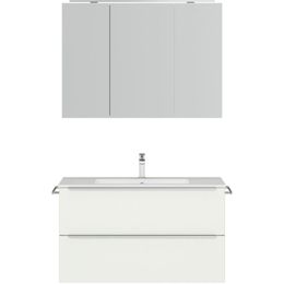 Nobilia Badm&ouml;bel-Set &raquo;Levere&laquo; vormontiert, mit Soft-Close, 2 Stk. tlg. wei&szlig; B/H/T: 101cmcm x 169cmcm x 48,7cmcm, Griffe chrom