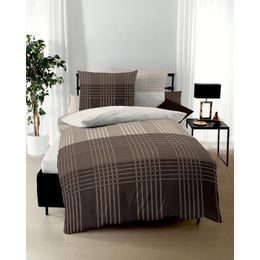 Kaeppel Bettw&auml;sche &raquo;Zones&laquo; 2 Stk. braun Feinbiber, Obermaterial: 100% Baumwolle B/L: 135cm x 200cm, Feinbiber, B/L: 80cm x 80cm, 2 Stk.