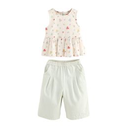 next Set girl size 80 Ecru / Light blue / Rose / Red