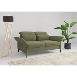 Sit & More sit&more 3-Sitzer &raquo;Emely, inkl. Sitztiefenverstellung&laquo; wahlweise mit Schlaffunktion, Kopf- & Armteilverstellung gr&uuml;n 100% Polyester B/H/T: 199cm x 