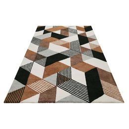 Esprit Teppich &raquo;Uptown, ESP-39872&laquo; rechteckig 8 mm H&ouml;he bunt, handgetuftet, grafischer Retro Look f&uuml;r Wohnzimmer, Schlafzimmer braun Polyester B : 160cm 1 