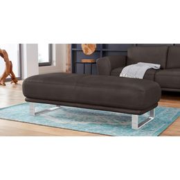 W.Schillig Hocker &raquo;montanaa&laquo; mit Metallkufen in Chrom gl&auml;nzend, Breite 141 cm braun B/H/T: 141cm x 42cm x 61cm, Longlife Xtra-Leder Z59