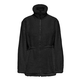 Only Damen Pl&uuml;schjacke "ONLCONTACT COAT CC OTW", schwarz, Gr. S, unifarben, Pl&uuml;sch, Obermaterial: 100% Polyester, Jacken, Kunstfaser, Pl&uuml;sch