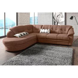 Sit & More sit&more Ecksofa &raquo;Savona&laquo; wahlweise mit Schlaffunktion braun NaturLEDER (echtes Rindsleder) in Sitz und R&uuml;cken. Korpus in passendem Kunstleder SOFTLUX