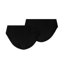Puma Damen Slip "Puma WOMEN INVISIBLE COTTON BRIEFS 2P", Gr. L, schwarz, Jersey, Obermaterial: 88% Baumwolle, 12% Elasthan, Unterhosen, nahtlose