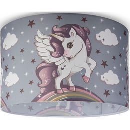Paco Home Deckenleuchte &raquo;Hugo Cosmo 213&laquo; E27 Kinderlampe LED Kinderzimmer Lampe Mit Einhorn, E27 wei&szlig; &Oslash; 45,5cm H: 29,5cm