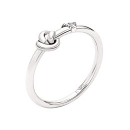 Emporio Armani Damen Fingerring "Schmuck Geschenk Silber 925 Knoten-Optik", 17, Silber 925 (Sterlingsilber), 1,2mm, silber, Silber 925