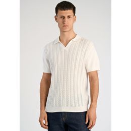 LINDBERGH Herren Langarm-Poloshirt "Poloshirt (Langarm) Relaxed Fit", wei&szlig;, Gr. L, Obermaterial: 100% Baumwolle, Shirts