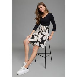 Laura Scott Damen Jerseykleid, schwarz, Gr. 44, gebl&uuml;mt, Jersey, Obermaterial: 95% Viskose, 5% Elasthan. Unterteil: 100% Viskose, Kleider, mit