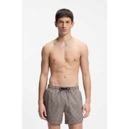 HUGO UNDERWEAR Herren Badeshorts "AARON", braun, Gr. XXL, Web, Obermaterial: 100% Polyester, Badehosen, mit Schachbrett-Logos, elastischer Bund