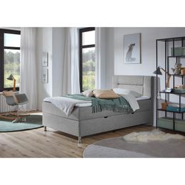 Home Affaire Boxbett &raquo;ESCALON, Polsterbett mit Bettkasten, inkl. Taschenfederkernmatratze H3&laquo; mit Anti-Slip-Topper, Strukturstoff-Bezug, Liegefl&auml;che 