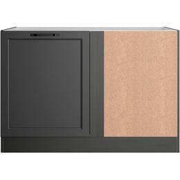 KOCHSTATION Eckunterschrank &raquo;KS-Lana&laquo; Breite 120 cm grau Holzwerkstoff, MDF graphit, B/H/T: 120cm x 82cm x 60cm, T&uuml;ren: 1 Stk.