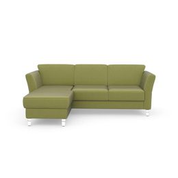 Sit & More sit&more Ecksofa &raquo;Visby L-Form&laquo; wahlweise mit Schlaffunktion und Bettkasten, frei im Raum stellbar gr&uuml;n B/H/T: 248cm x 87cm x 162cm, Luxus-Microfaser 