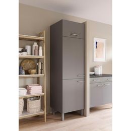 Optifit K&uuml;che &raquo;Lilly&laquo; Breite 60 cm, wahlweise mit E-Ger&auml;t grau B/H/T: 60cm x 211,8cm x 58,4cm, ohne E-Ger&auml;t