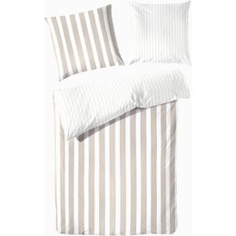 Primera Wendebettw&auml;sche &raquo;Delf&laquo; 2 Stk. mit Streifen grau Perkal, Obermaterial: 100% Baumwolle B/L: 135cm x 200cm, 1 Stk., 1 Stk., Perkal, B/L: 80cm x 80cm, 2 